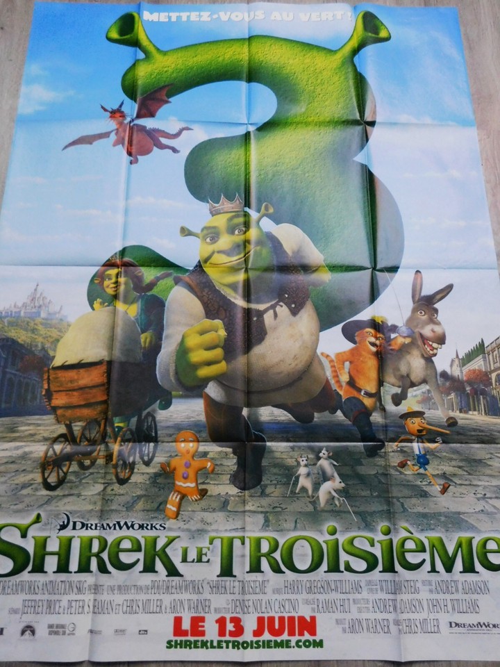Shrek the Third French Movie Poster Original 47/63 2007 | eBay
