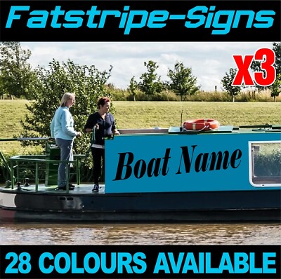 PERSONALISED NARROW BOAT BARGE CANAL BOAT x3 VINYL STICKERS GRAPHICS ...