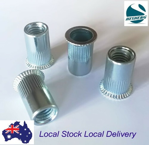 Qty 50 M5 Nutserts Clear Zinc Plated Steel Countersunk Nutsert Rivet ...
