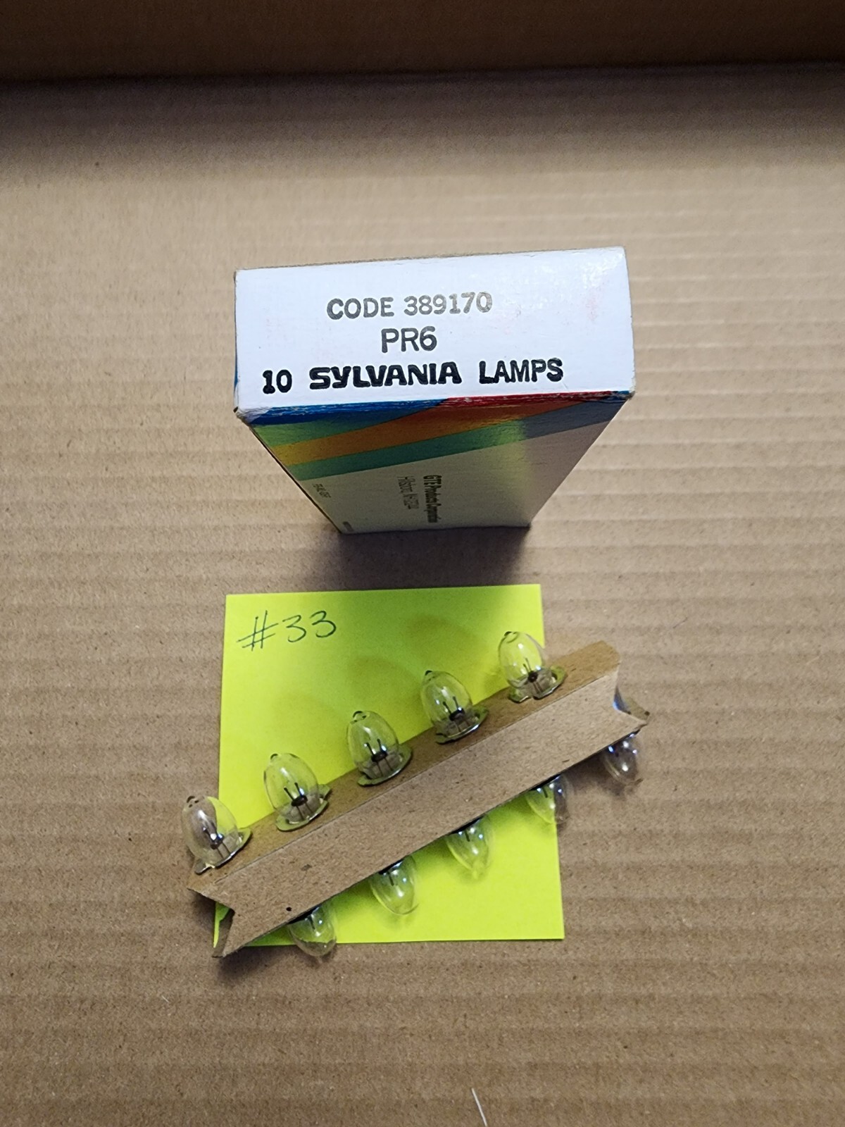 10 MINIATURE MINI FLANGED LAMP LIGHT BULB SYLVANIA .6W .3A B3.5 2V PX13 ...