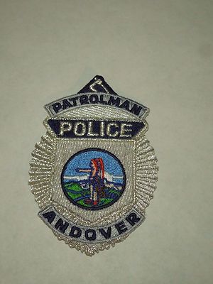 Vintage Andover Police Department Patrolman Embroidered Iron On Patch ...