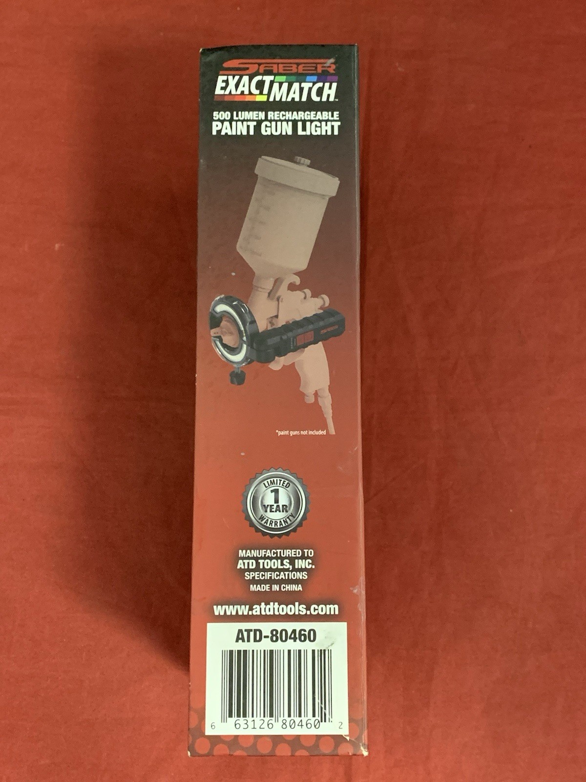 Saber ATD-80460 500 Lumen Rechargeable Paint Gun Light w/ Replacement ...
