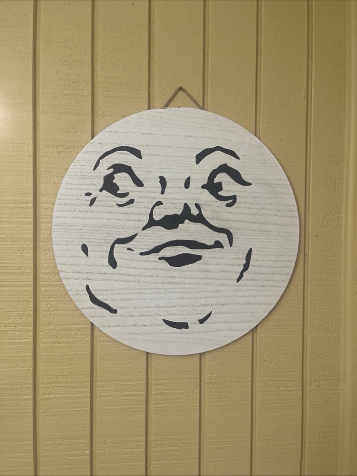 Vintage Style Whimsical Man in the Moon wall decor Wooden 18” | eBay UK