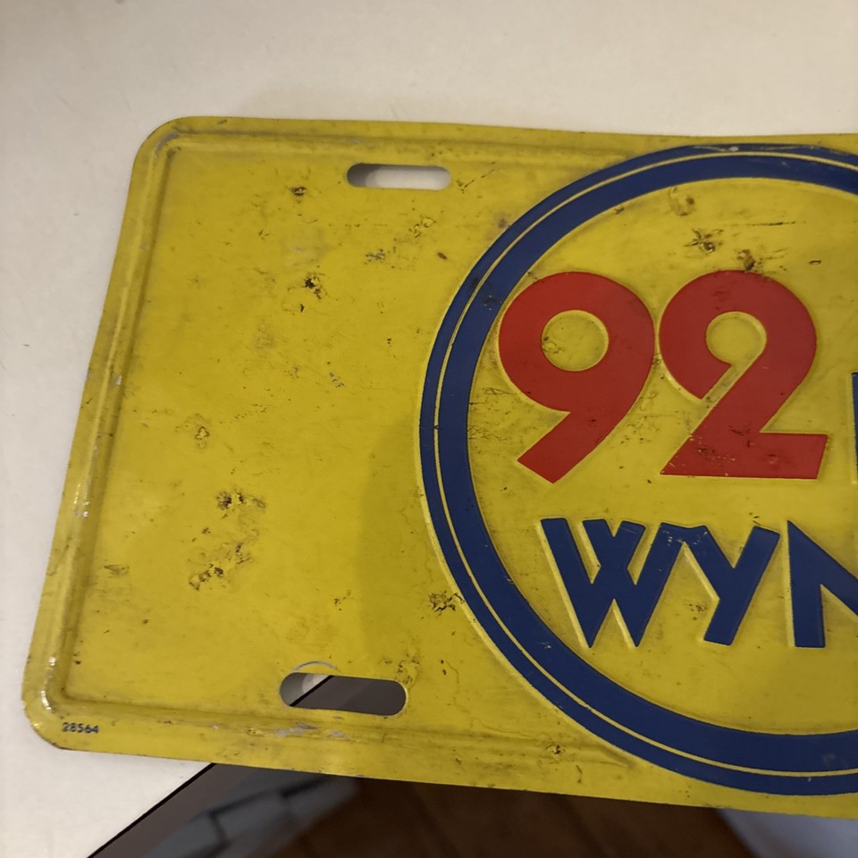 Vintage Milan Tennessee 92 FM WYNU Radio Station Booster License Plate ...