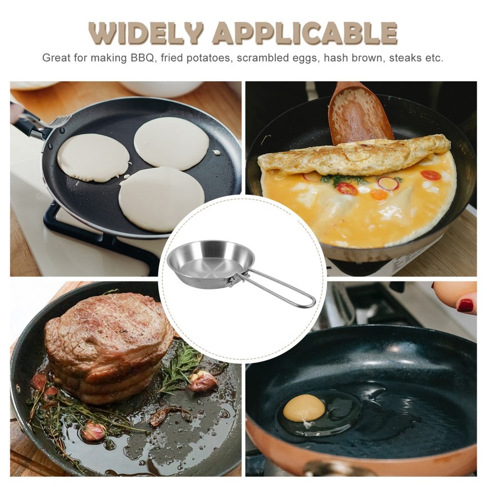 Folding Tray Stainless Steel Pan Egg Pancake Frying Mini for Eggs ...