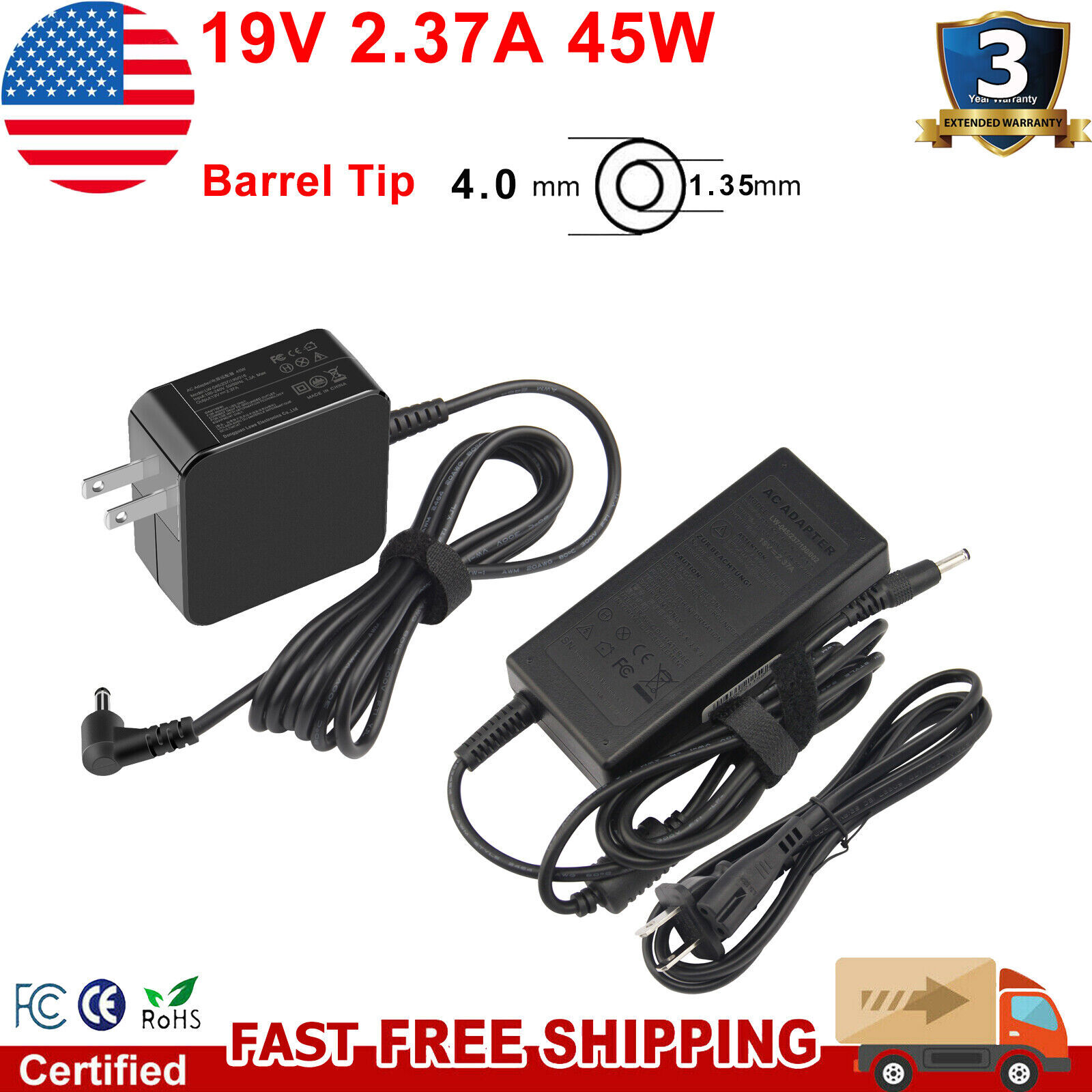 AC Adapter Power Charger For ASUS E410MA E410M E410 E210M E210E510 ...