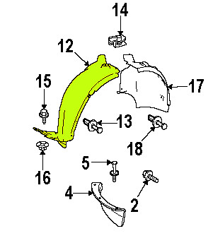 Mercedes - Benz GL OEM Fender Liner Splash Guard 1648802905 Front Left ...