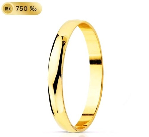 18K Gold Ring. Plain. 2.5 MM. Size 12 | eBay