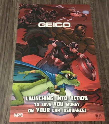 Marvel Comics GEICO Super Geeko 2019 NYCC PROMO POSTER PRINT Avengers ...