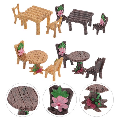 4 Sets Micro Ensemble Table Chaises Ornements D'aménagement Paysager ...