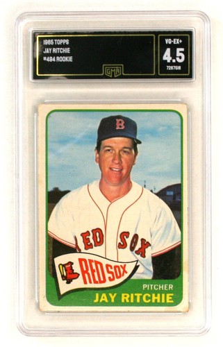 1965 TOPPS BASEBALL CARD #494 JAY RITCHIE / RED SOX ROOKIE GRADED 4.5 ...
