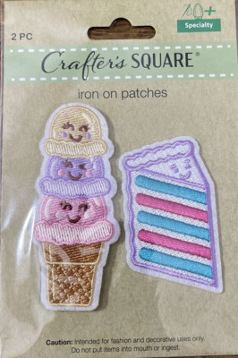Crafters Square Iron On Ice Cream/Cake Patches 1ea 2pk-Brand New-SHIPS ...