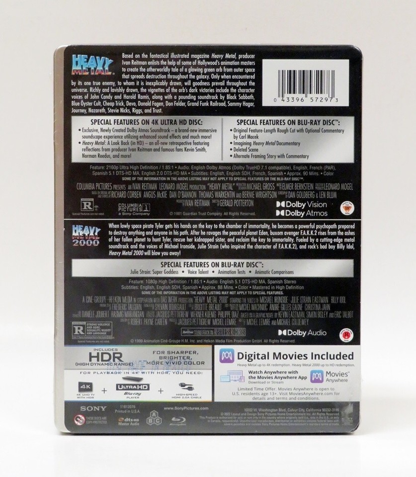 Heavy Metal / Heavy Metal 2000 Limited Edition 4K UHD+Blu-ray+Digital ...