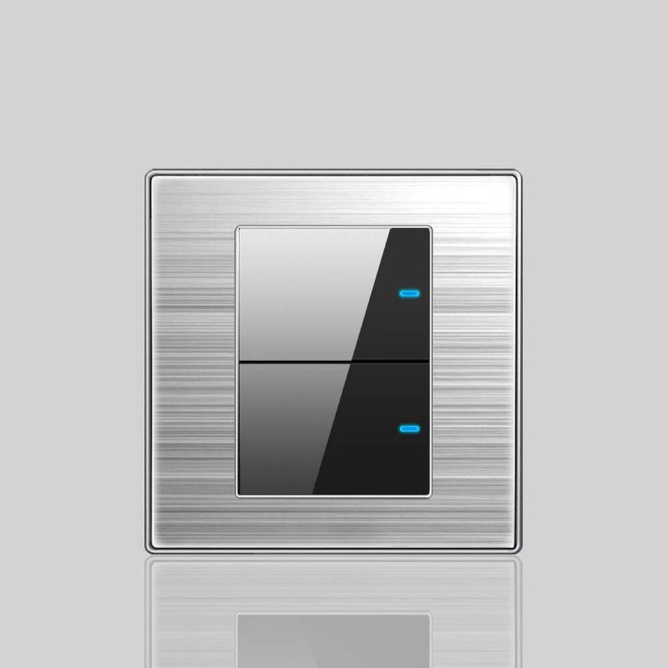 LED 86 Dual switch stainless steel panel 1 2 3 Gang 1 2 Way EU 1 2 ...