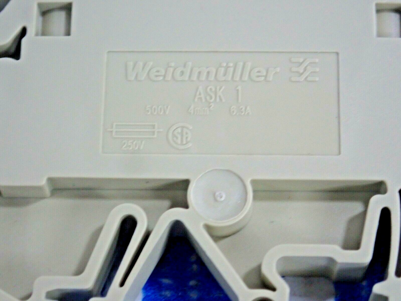 WEIDMULLER ASK 1 TERMINAL BLOCK 500V 4mm2 6.3A *NEW* (LOT OF 2) | eBay