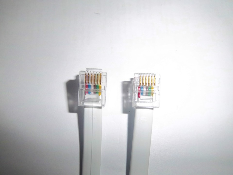 RJ12 - RJ12 PATCH LEAD CABLE 6 PIN RJ - 1m 2m 3m 4m 5m - VARIOUS ...
