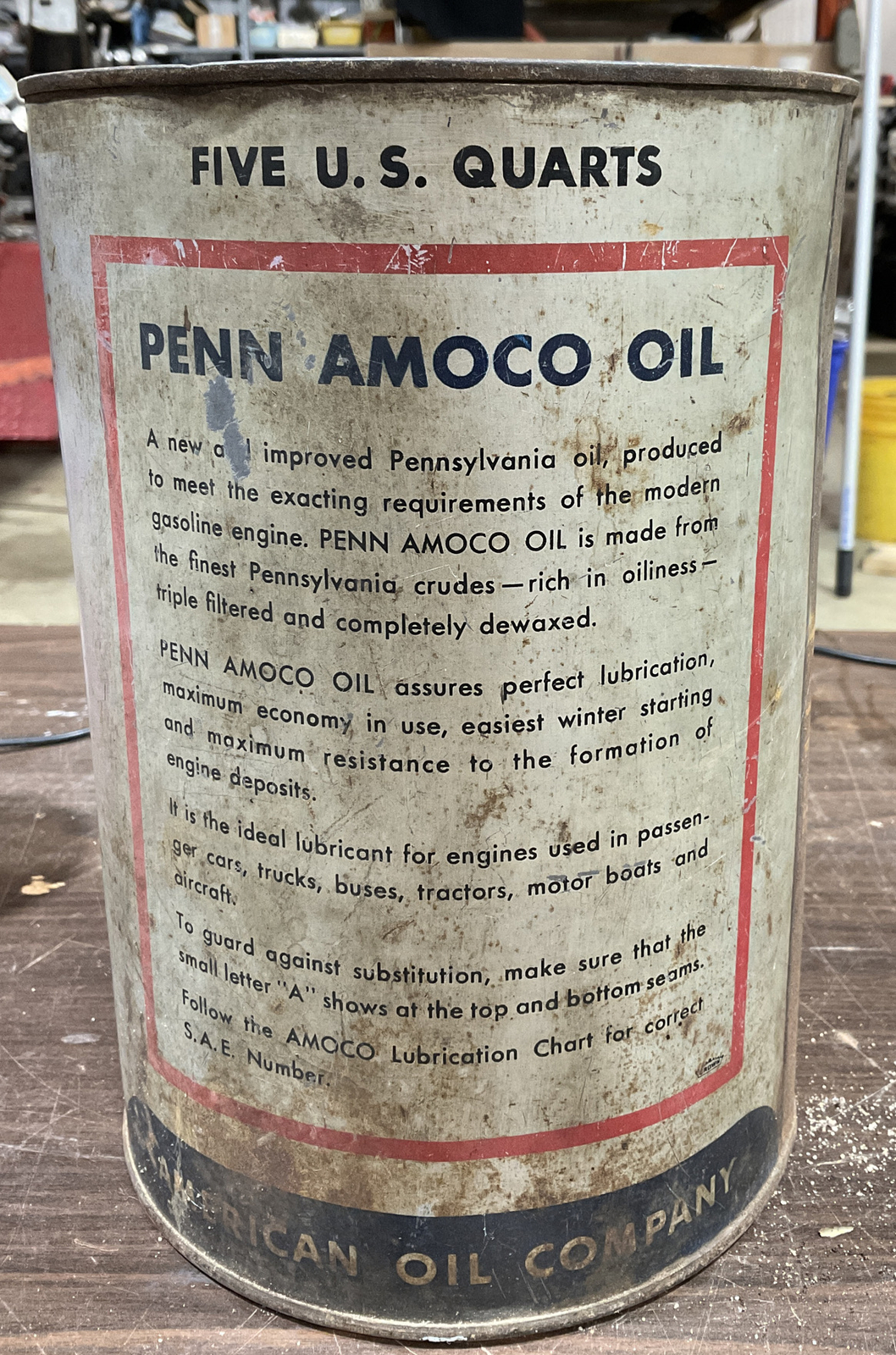 Rare 1940’s PENN AMOCO Motor Oil Can 5 qt. - Gas & Oil | eBay