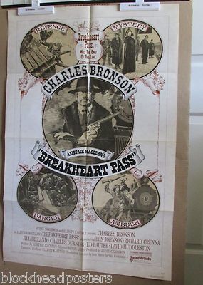 BREAKHEART PASS~1976~1 SHEET~ORIGINAL~MOVIE POSTER~CHARLES BRONSON~JILL ...