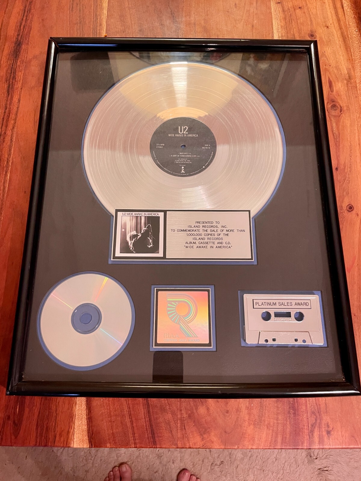 U2 RIAA Platinum Award Wide Awake In America Album Island Records | eBay