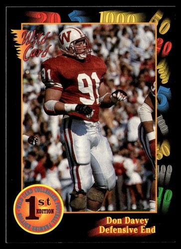 1991 Wild Card Draft Don Davey Wisconsin Badgers #21 | eBay