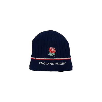 00’s England Rugby Beanie Navy Blue Embroidered Adults OSFA Fleece ...