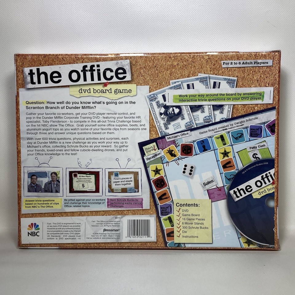 The Office DVD Board Game Pressman 2008 Michael Scott Adult Funny ...
