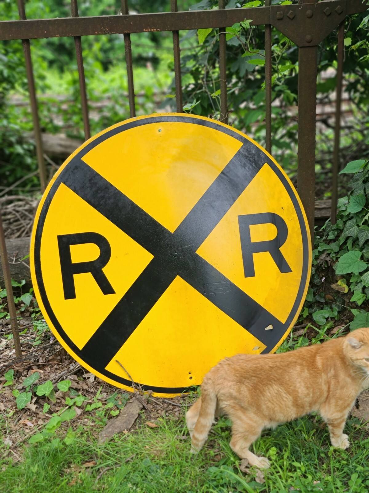 Authentic Retired Raiload Sign "RXR" - 36" Round Vintage Train Crossing ...