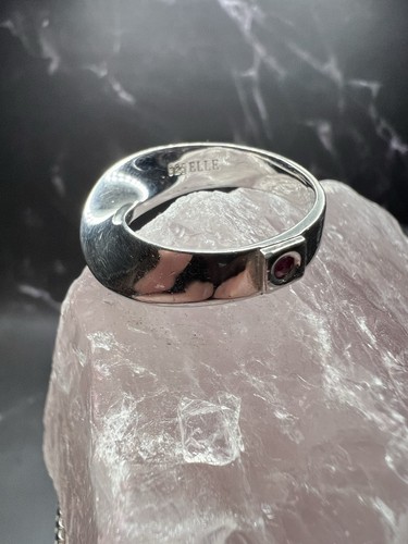 Vintage Elle Sterling Silver 925 Red Ruby Unique Modernist Ring 8.75 | eBay