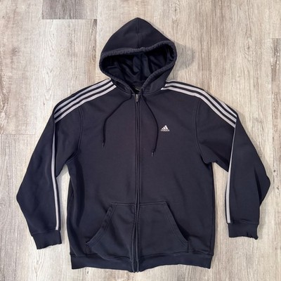 Y2K Adidas 3 Stripe Training Hooded Jacket Men's Size XL Full Zip ...