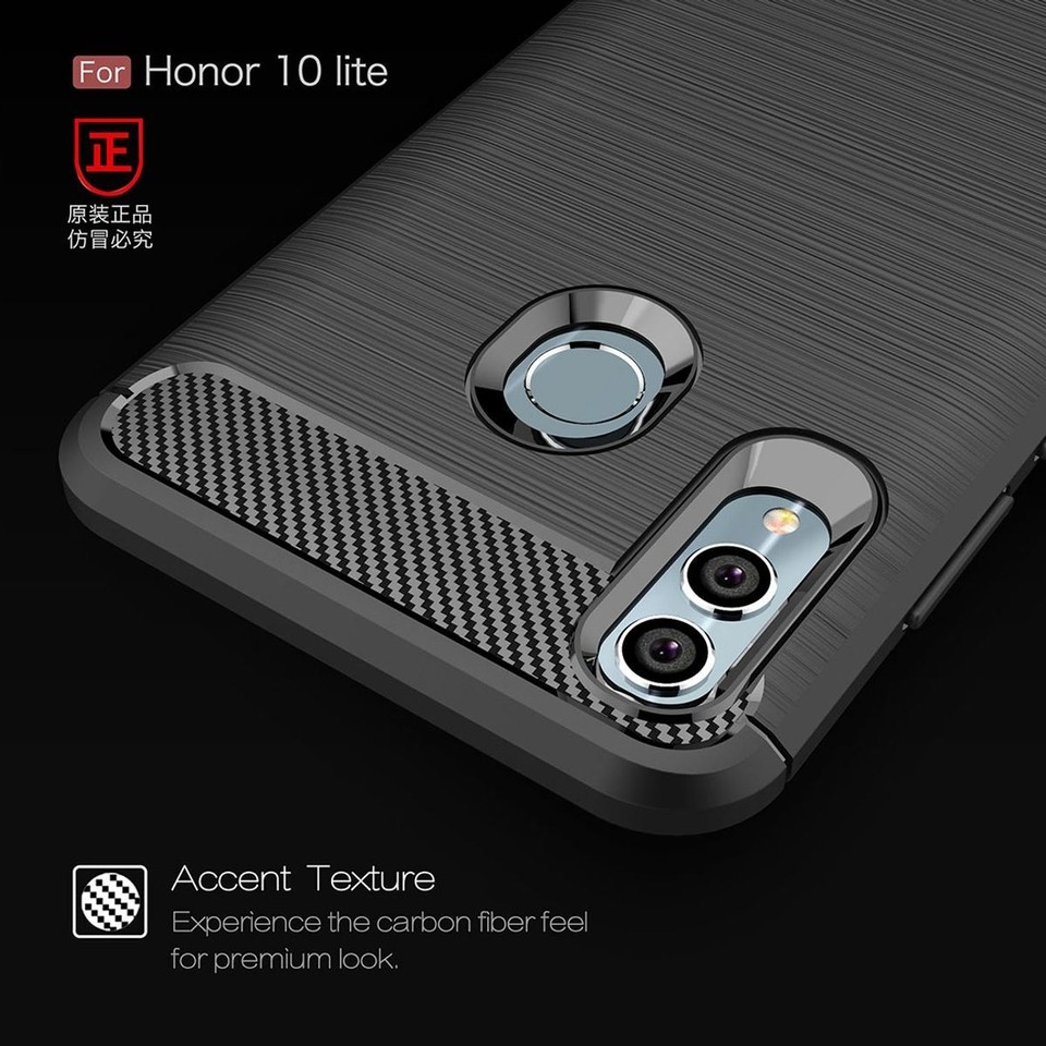 Huawei P Smart 2019 TPU Handy Case Carbon Fiber Brushed Schutz Hülle ...