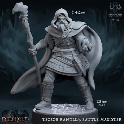 Human Mage Battle Magister Miniature Fits DND D&D Pathfinder War ...