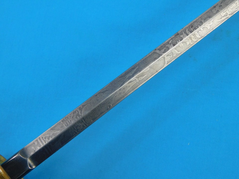 Antique US Model 1860 Springfield Armory SA Officer's Engraved Sword w ...