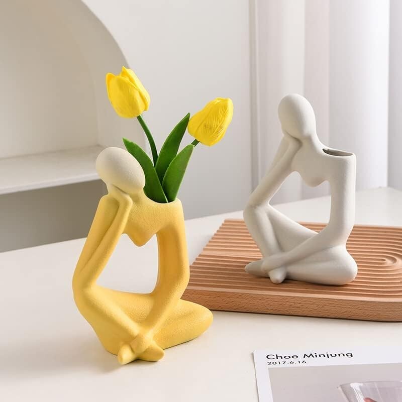 Ceramic Vase Small Plant Pot Table Decoration Desk Home for Decor Gift ...