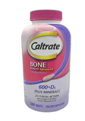 Caltrate Bone Health Advanced 600+D3 Plus Minerals - 320 Tablets - EXP ...