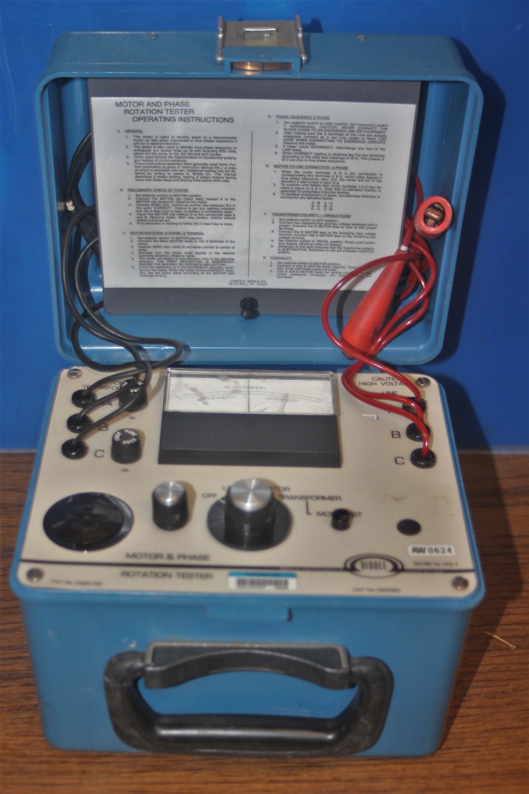 Biddle Megger Motor & Phase Rotation Tester 560060 | eBay