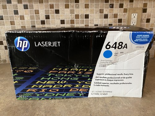 GENUINE HP 648A CYAN CE261A LASERJET PRINT CARTRIDGE CP4025 CP4525 E1-3 ...
