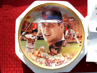 VINTAGE Cal Ripken Jr. Plate 22K "Baseball Record Breakers" NEW IN BOX ...
