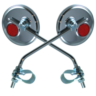 2x VINTAGE CLASSIC RETRO BIKE BICYCLE REAR VIEW MIRROR ROUND 3 ...