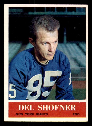 1964 Philadelphia #123 Del Shofner Writing on Back NY Giants ID:320973 ...