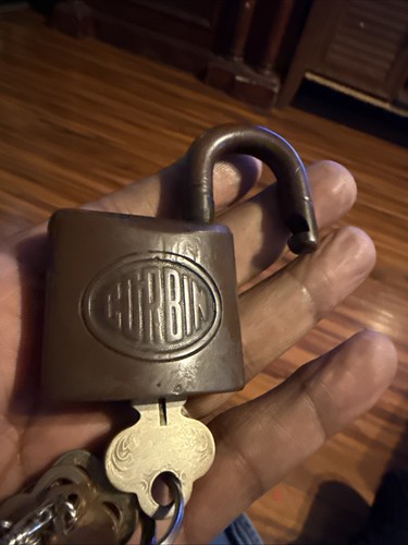Antique 1907 Corbin Lock And 3 Keys Included Padlock Brass New Britain ...