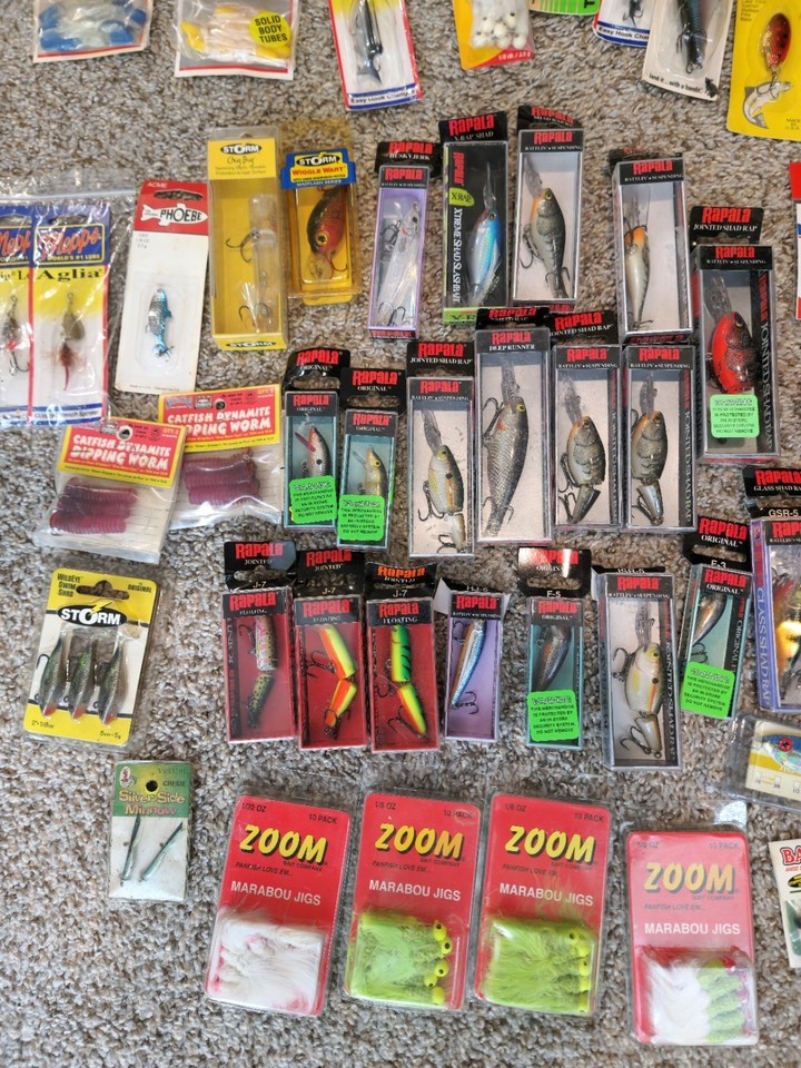 110+ Fishing Lures & Baits Lot NEW RAPALA MEPPS STORM ZOOM EAGLE CLAW ...