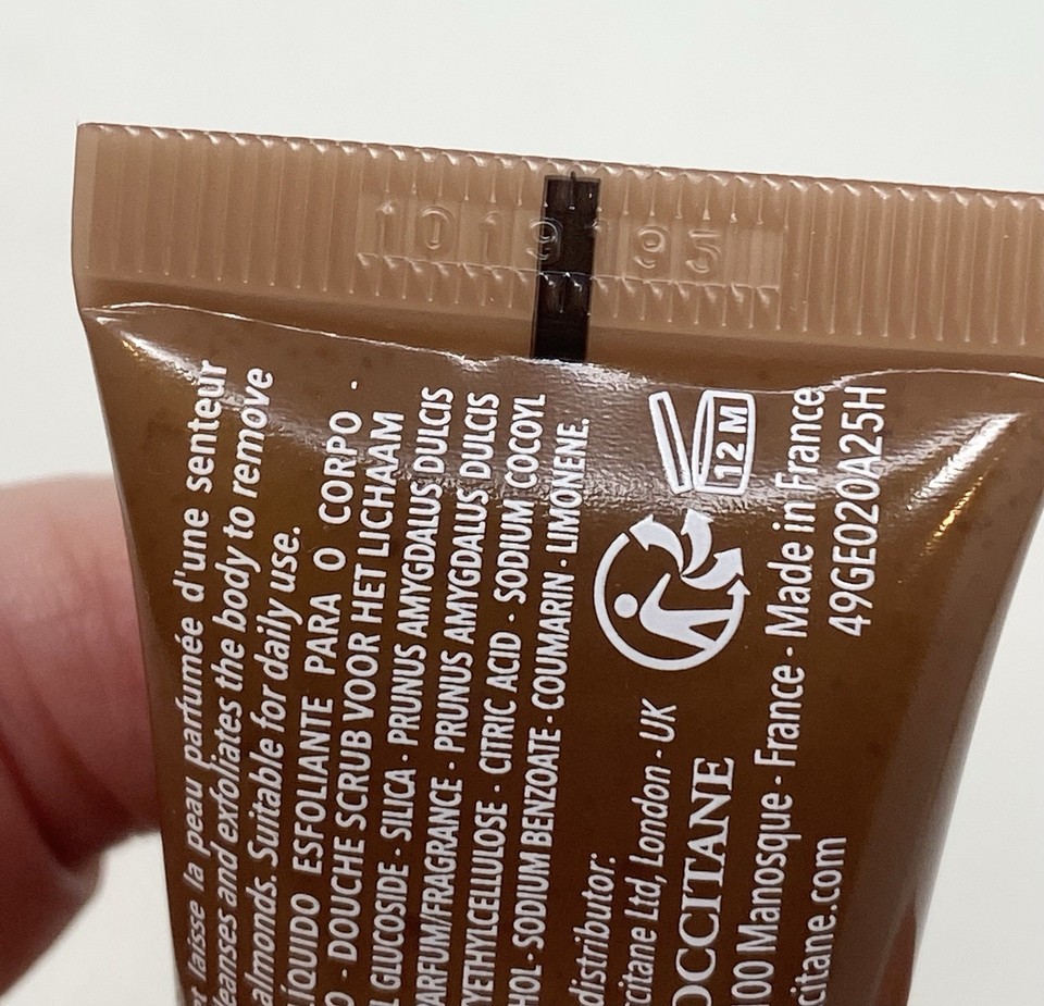 NEW L'Occitane Amande Shower Scrub 20ml & Hand and Nail Care 30ml Mini ...