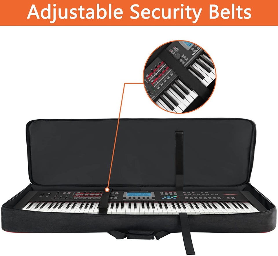 88 Key Keyboard Case Soft Padded Piano Case with Handle (Size: 53.5"X13 ...