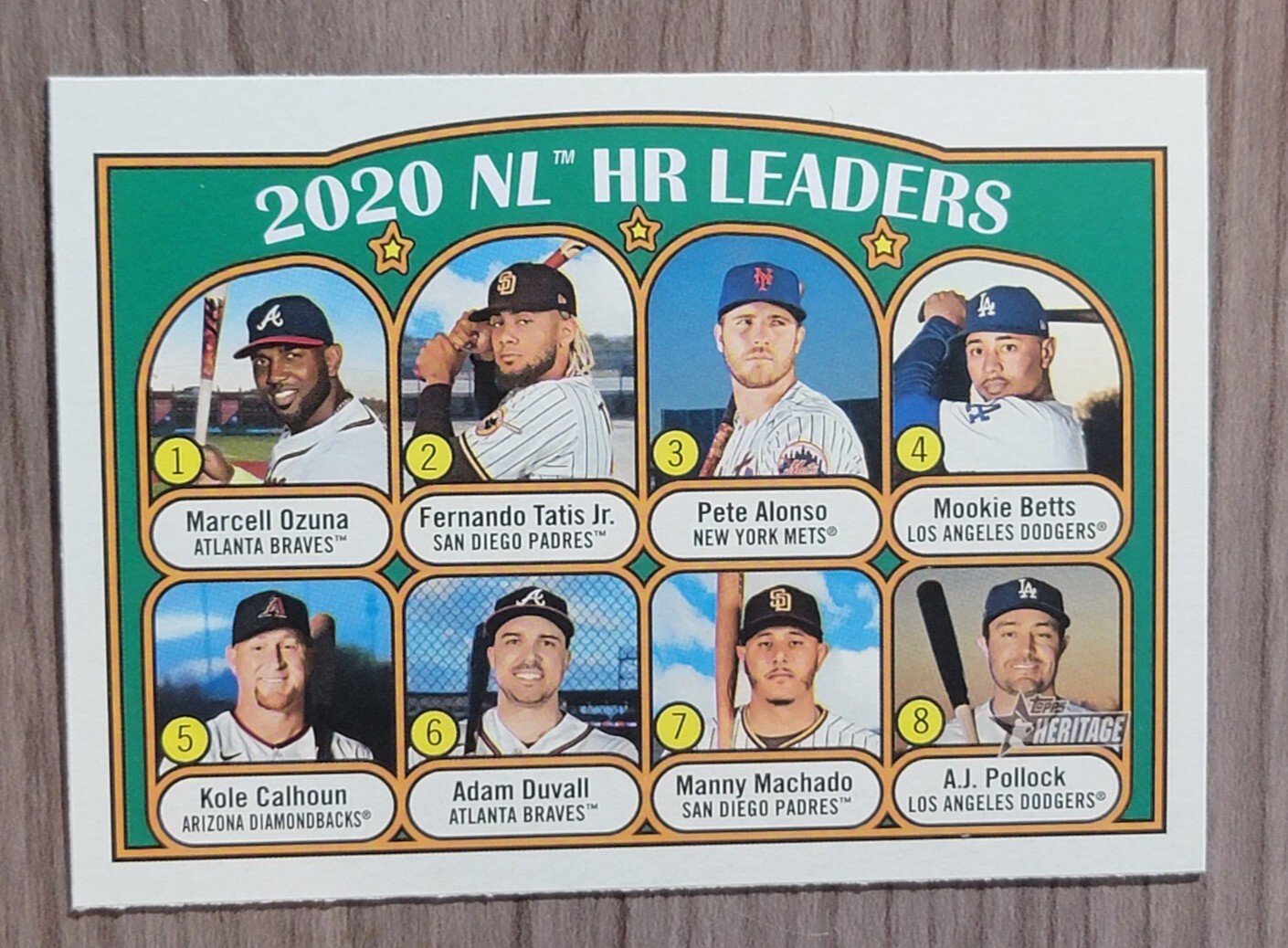 2021 Topps Heritage #89 Marcell Ozuna / Fernando Tatis Jr. / Pete ...