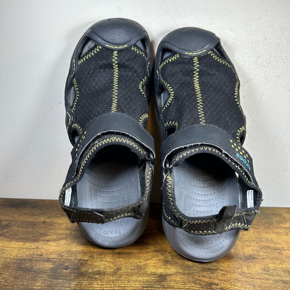 Crocs Swiftwater Mesh Fisherman Sandals Shoes Black Men's Size 9 | eBay