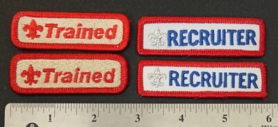 TRAINED & RECRUITER Boy Scouts of America Segment Strip PATCHES BSA ...