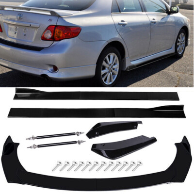 For Toyota Front Bumper Spoiler Splitter Body Kit Side Skirt+ Rear Lips ...