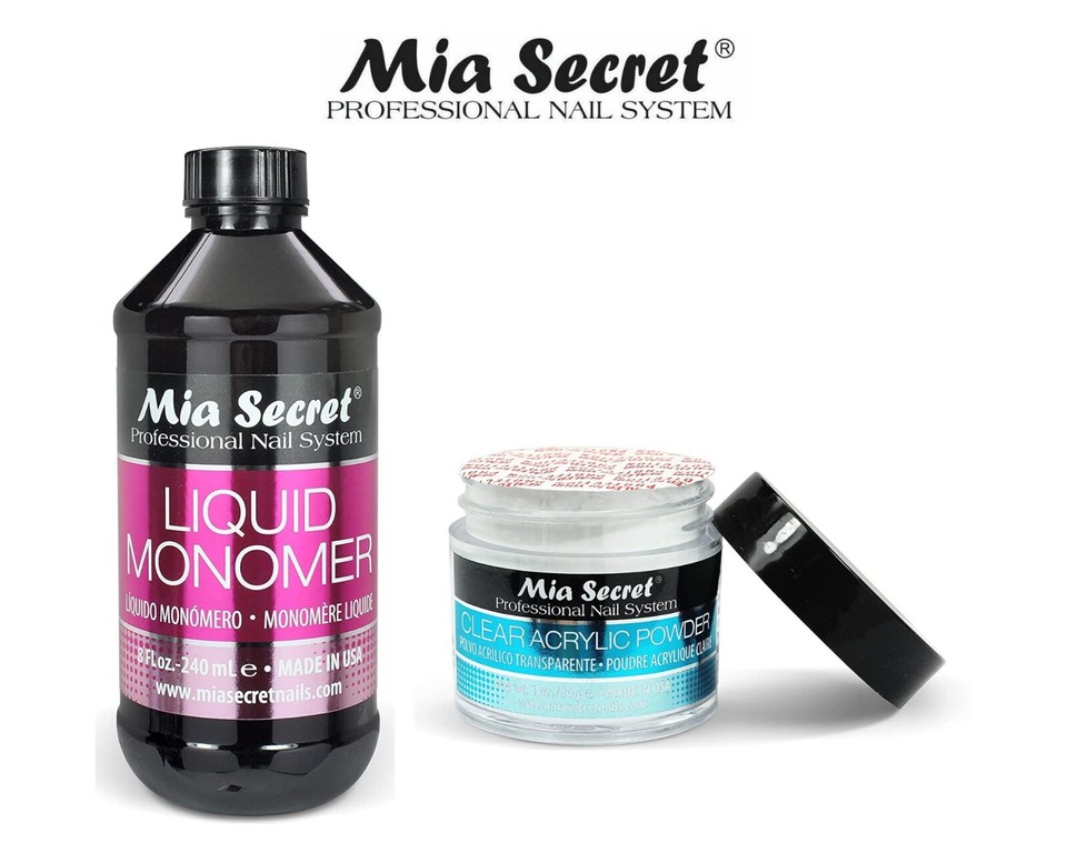 Mia Secret Liquid Monomer 8 oz with Clear 1 oz Acrylic Powder | eBay