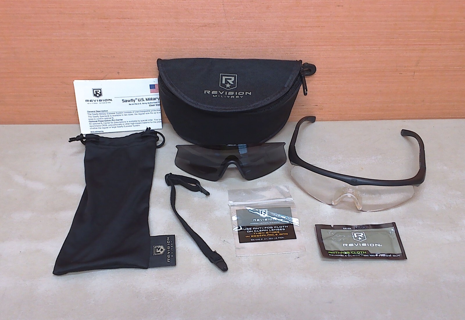 US Military Issue Revision Sawfly Black APEL Ballistic Eye Pro Eyewear ...