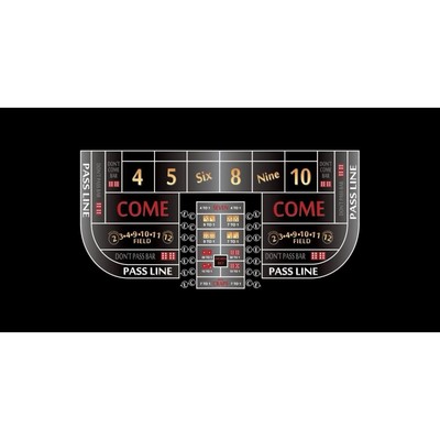 Craps Table Layout Felt - single dealer 6 to 8 Foot Black | eBay